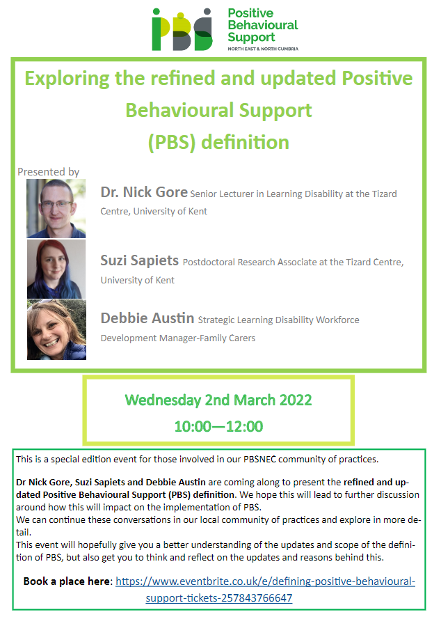 Exploring the refined and updated Positive Behavioural Support (PBS ...